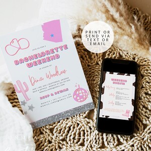 DINA Space Cowgirl Invitation Template, Space Cowgirl Bachelorette ...