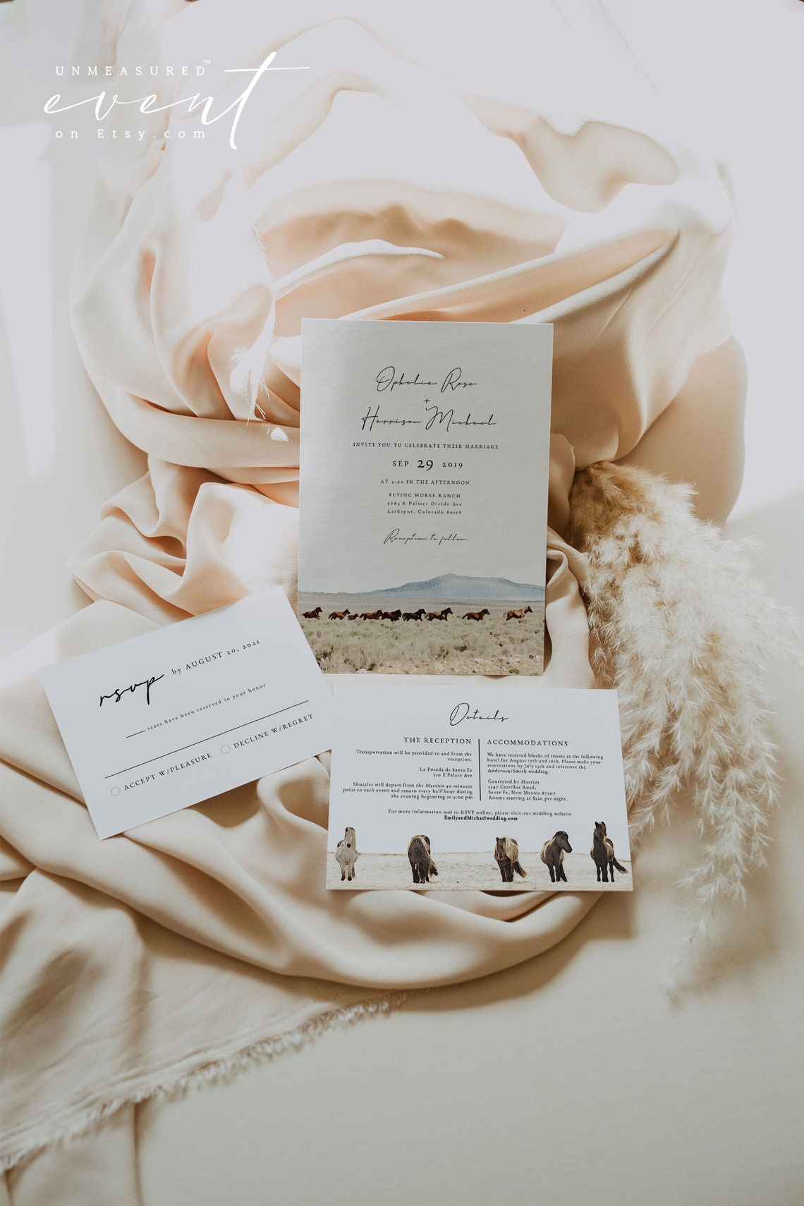 CHEYENNE Horse Wedding Invite Ranch Wedding Invite Horse | Etsy