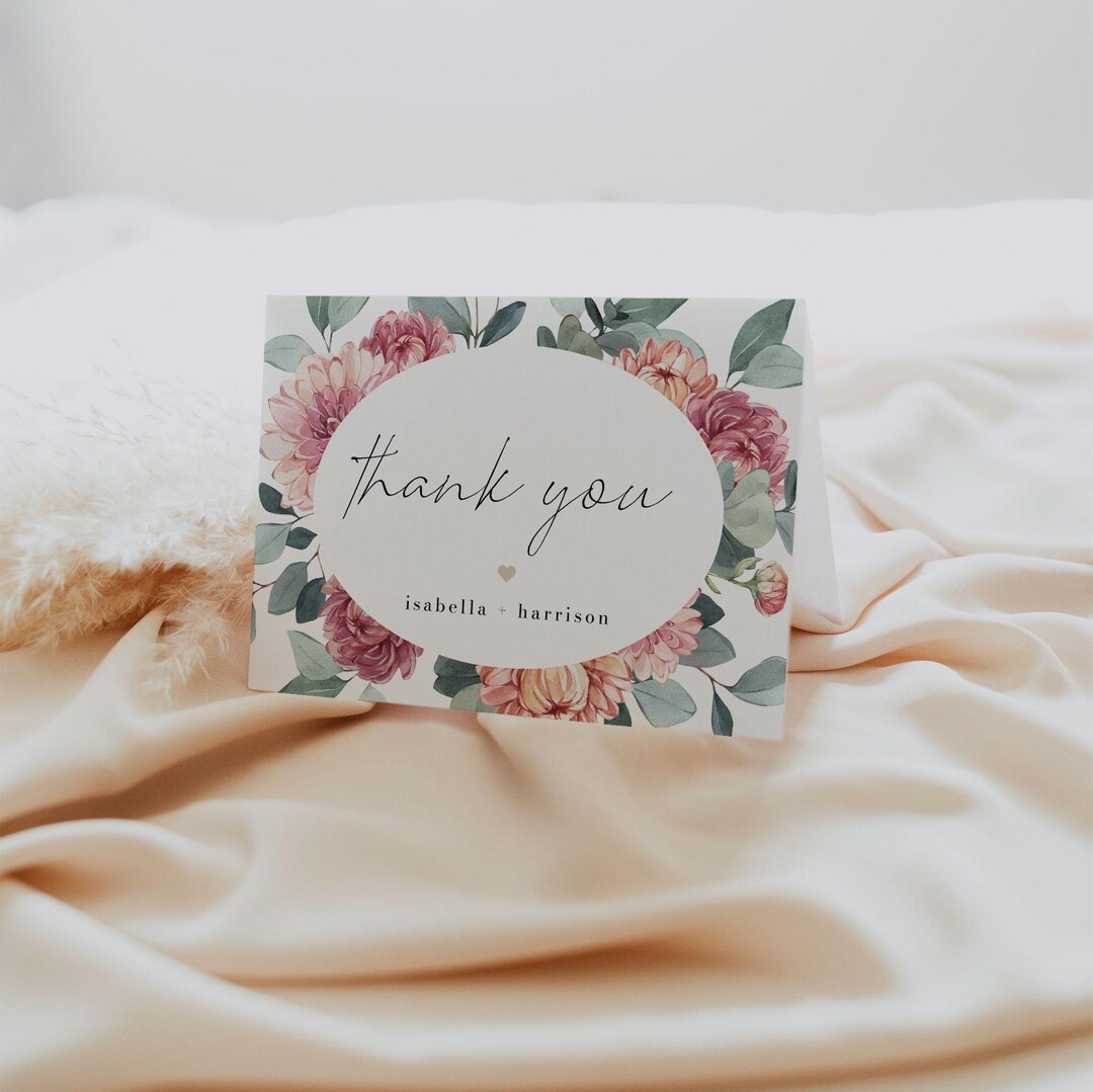 Thank You Card Template, Printable Wedding Thank You Card, Australian ...