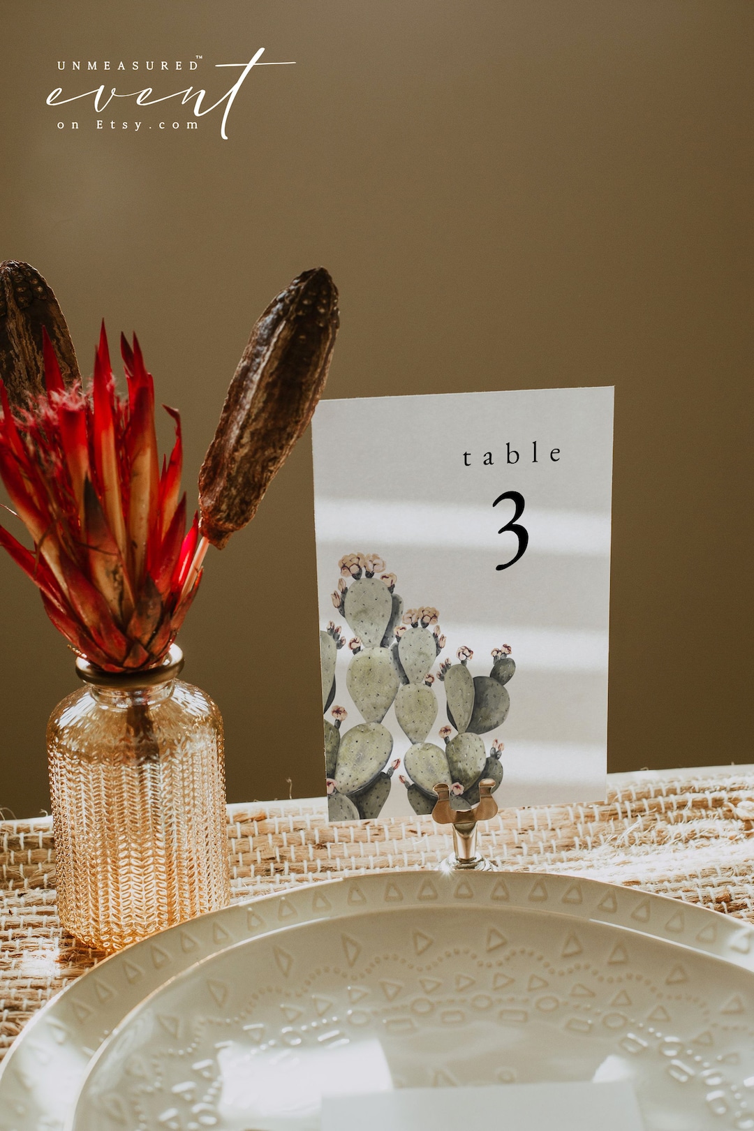 NORAH Wedding Table Numbers, Cactus Table Numbers, Boho Table Numbers ...