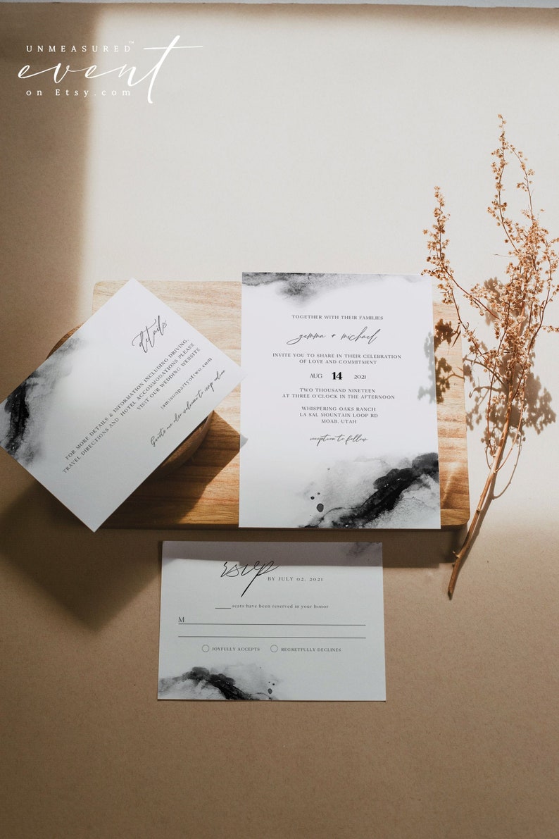 DARIA Wedding Invitation Template Suite Photo Wedding - Etsy