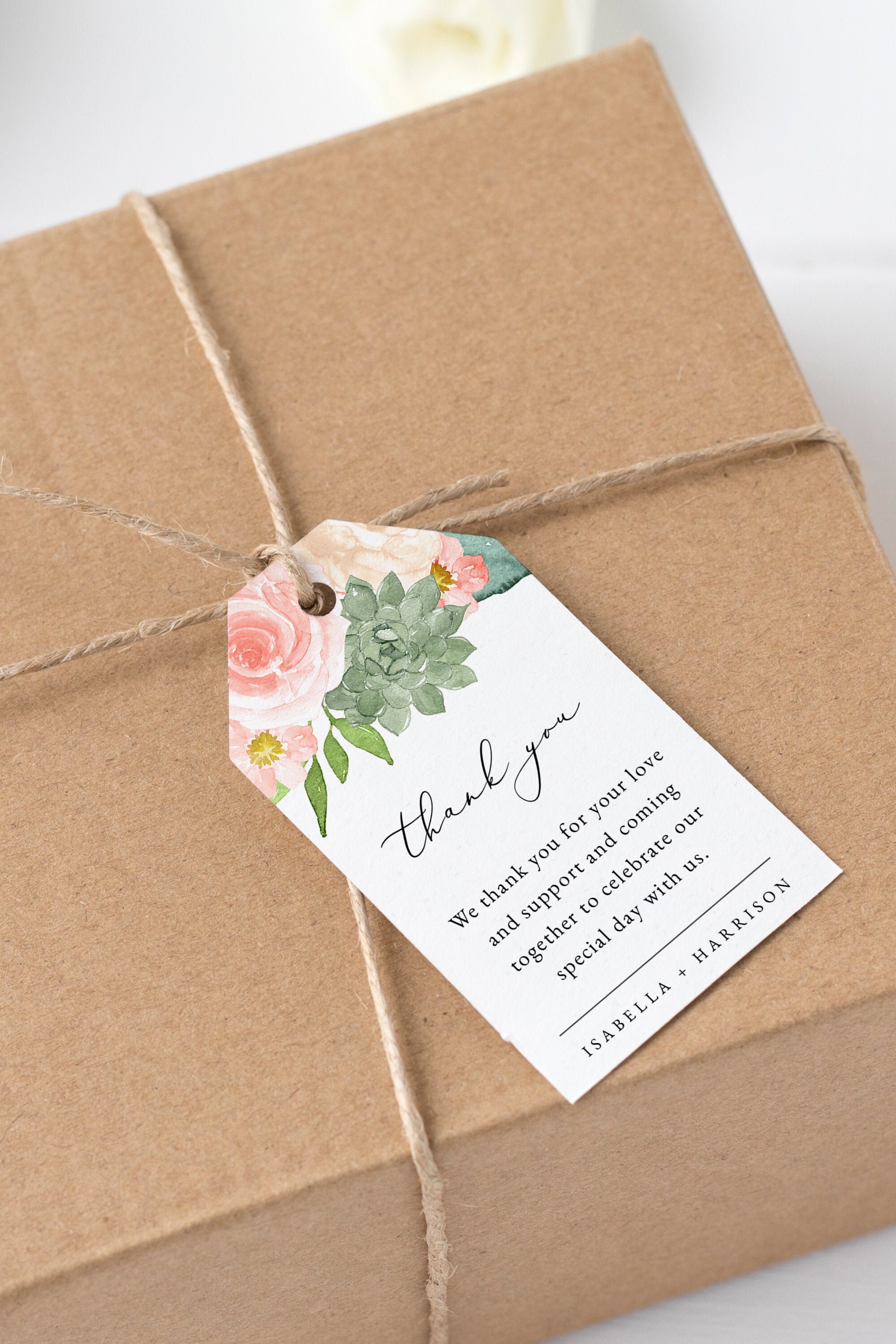 FINLEY Succulent Favor Tag Printable Template Succulent | Etsy