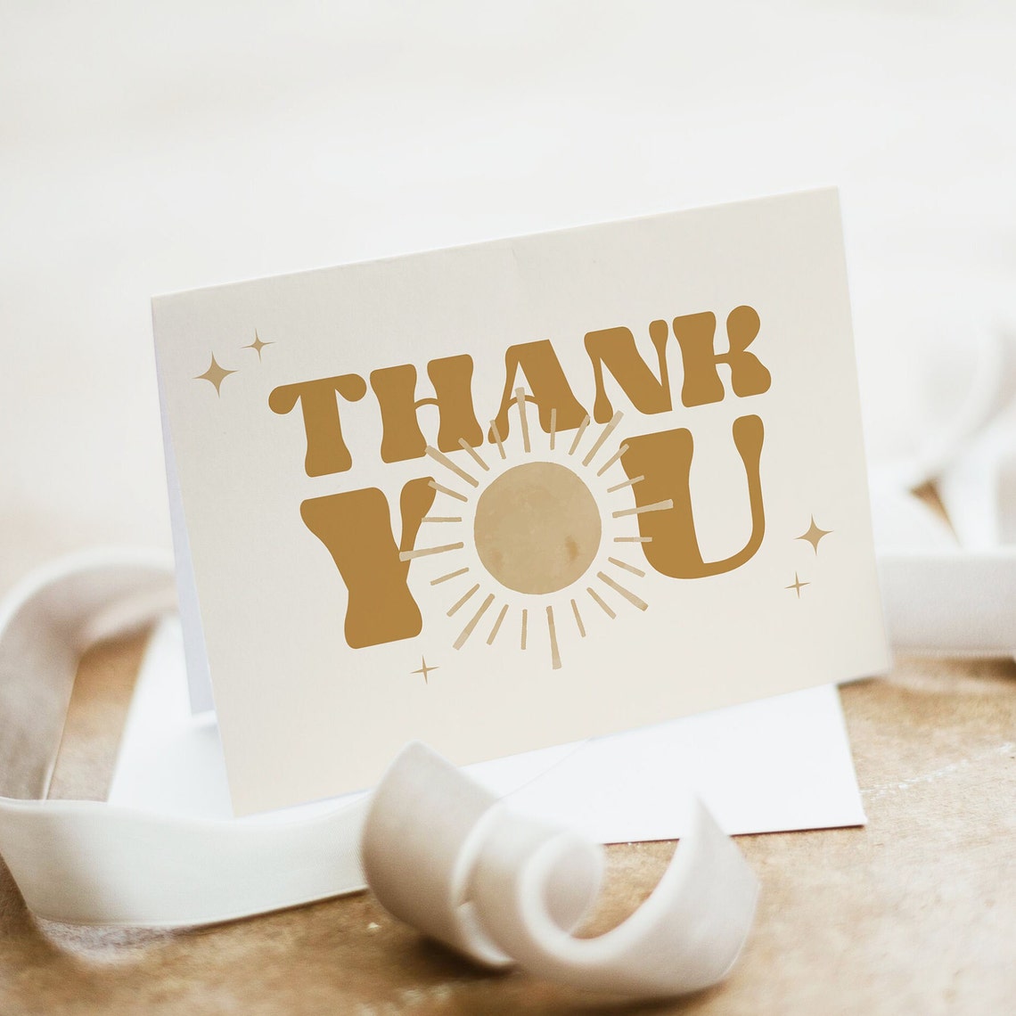 Thank You Card Template, Sun Baby Shower Thank You, Here Comes the Son ...