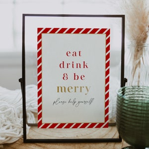 MERI Printable Christmas Food Sign Template Eat Drink and Be Merry Sign ...