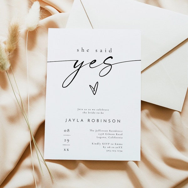 She Said Yes Invitation - Etsy