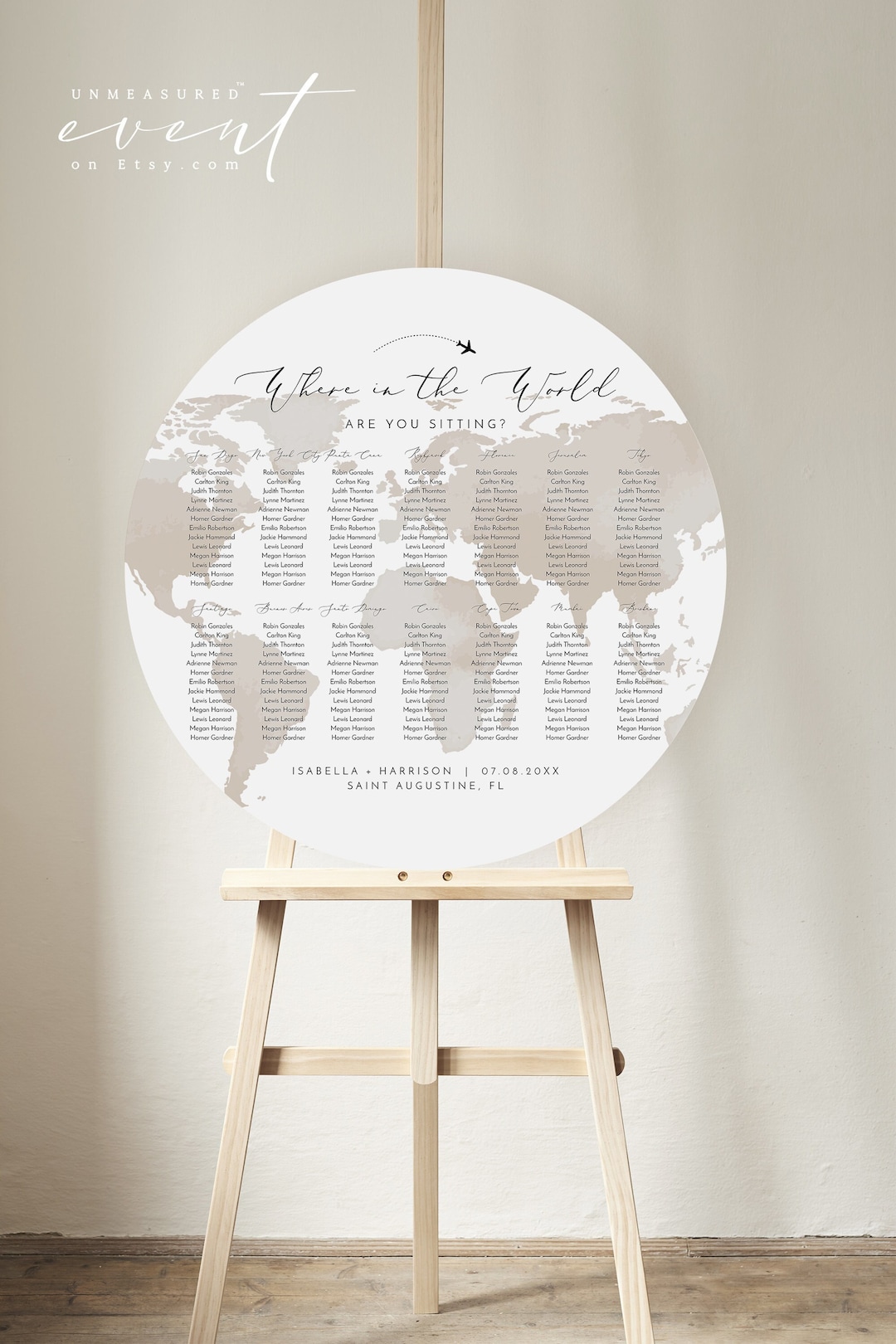 Watercolor Map Destination Seating Chart Template, World Seating Chart ...