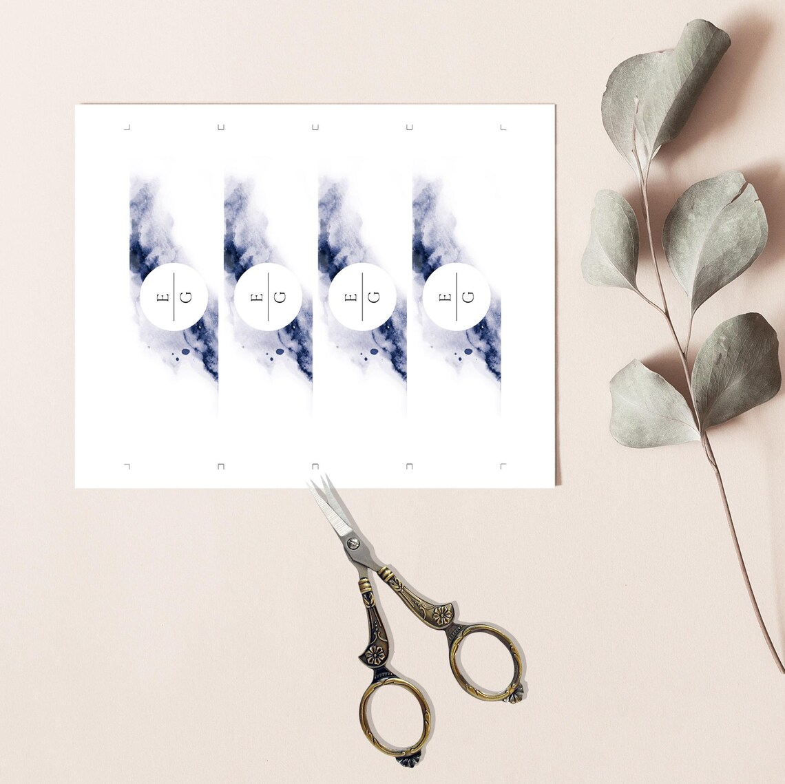 Blue Watercolor Water Bottle Label Template, Navy Wedding Water Bottle ...