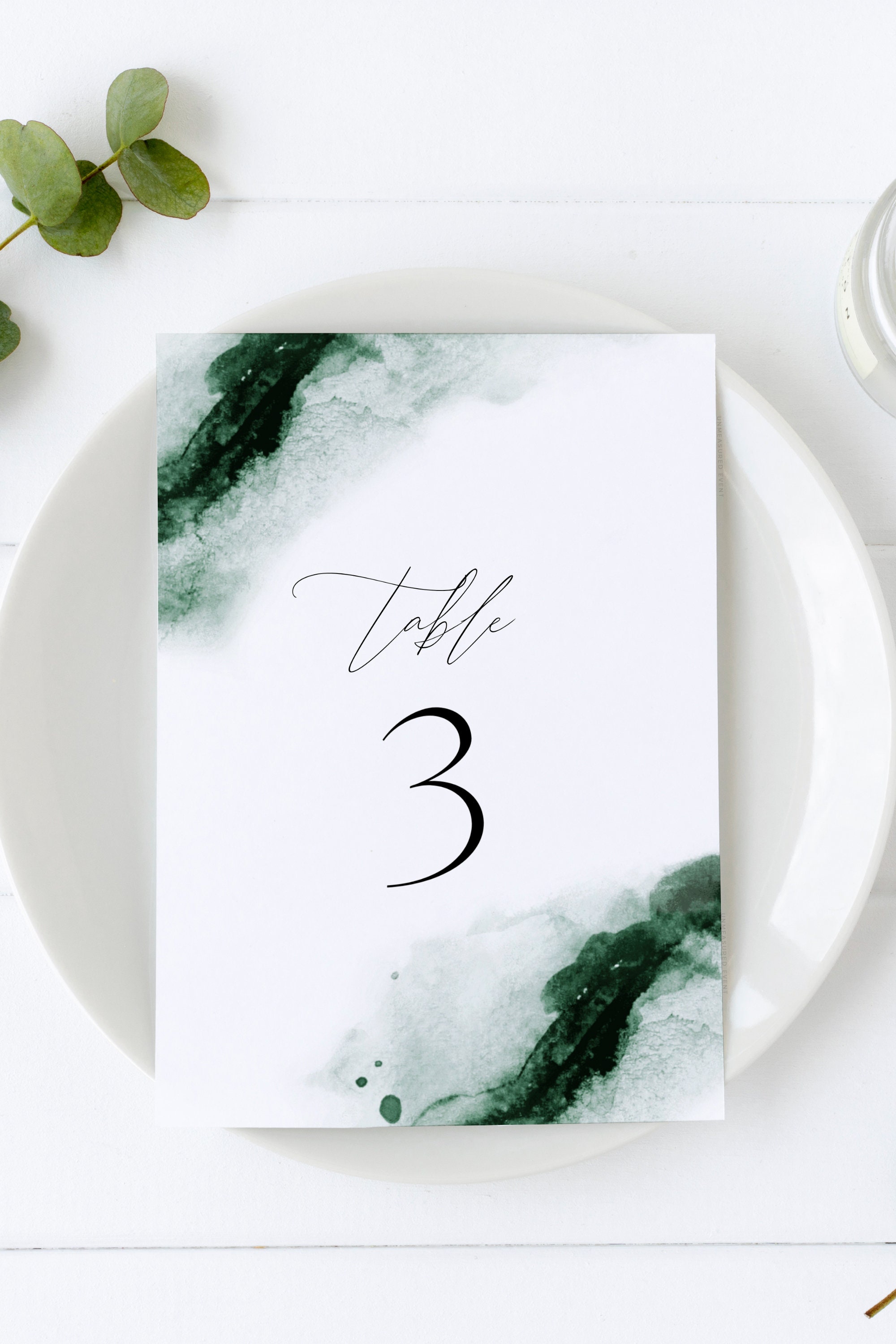 EMERALD Table Number Template Printable Table Numbers | Etsy