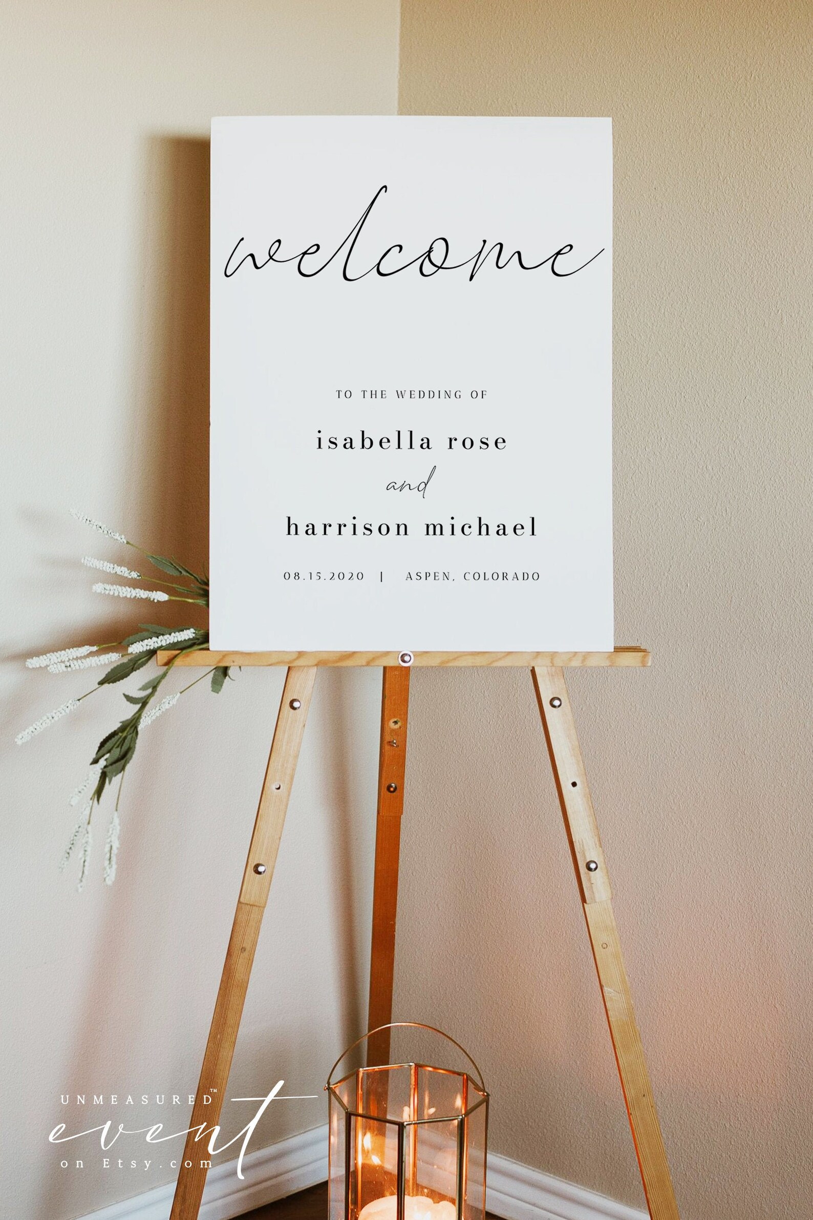ALINA Wedding Welcome Sign Modern Minimalist Wedding | Etsy
