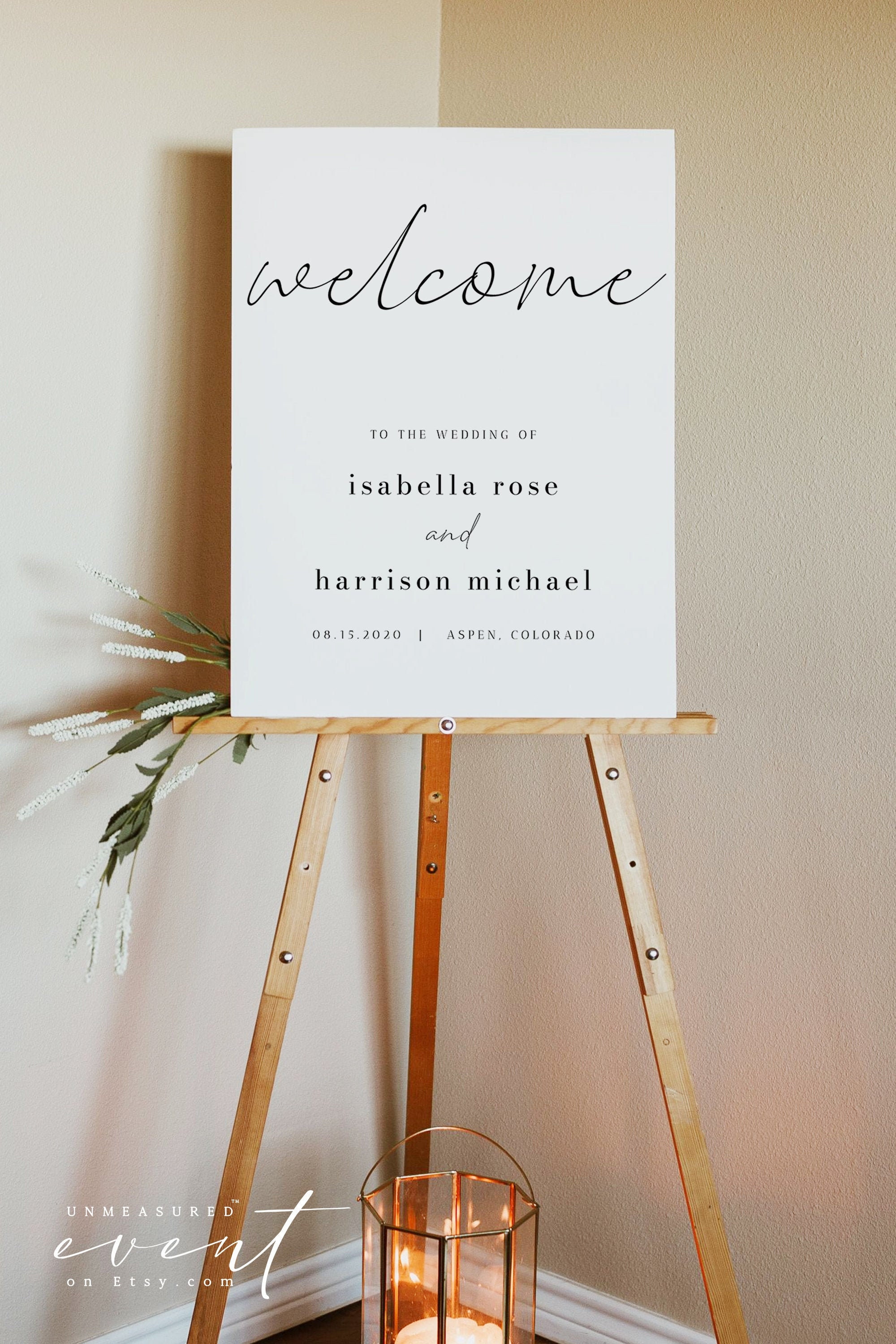 ALINA Wedding Welcome Sign Modern Minimalist Wedding | Etsy