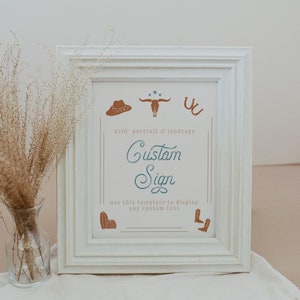 Custom Sign Template, Rodeo Birthday Sign Printable, Customizable Party ...
