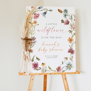 Wildflower Baby Shower Welcome Sign Template, Boho Baby Shower Welcome ...