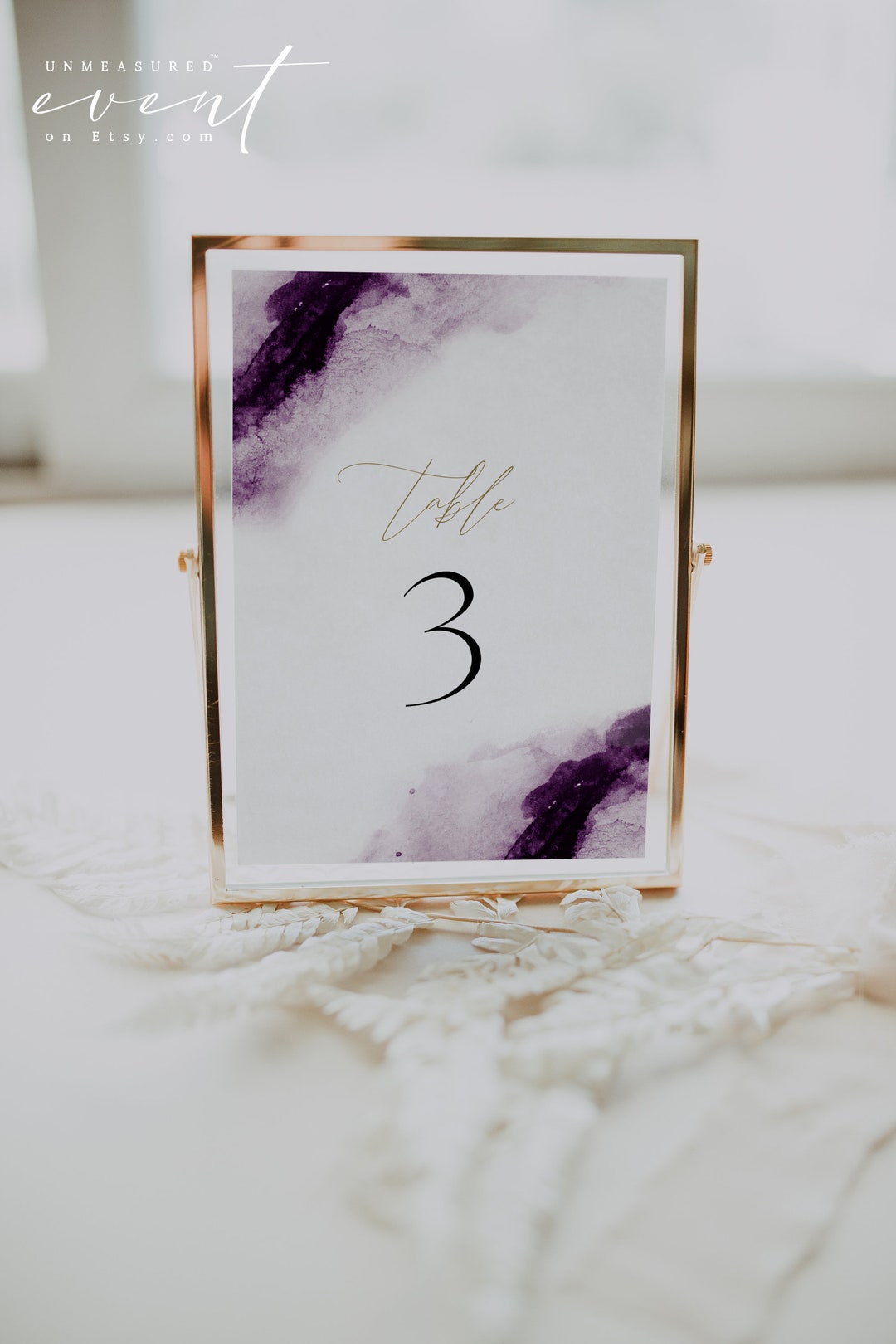 IRIS Purple Watercolor Wedding Table Number Template, Plum Wedding ...