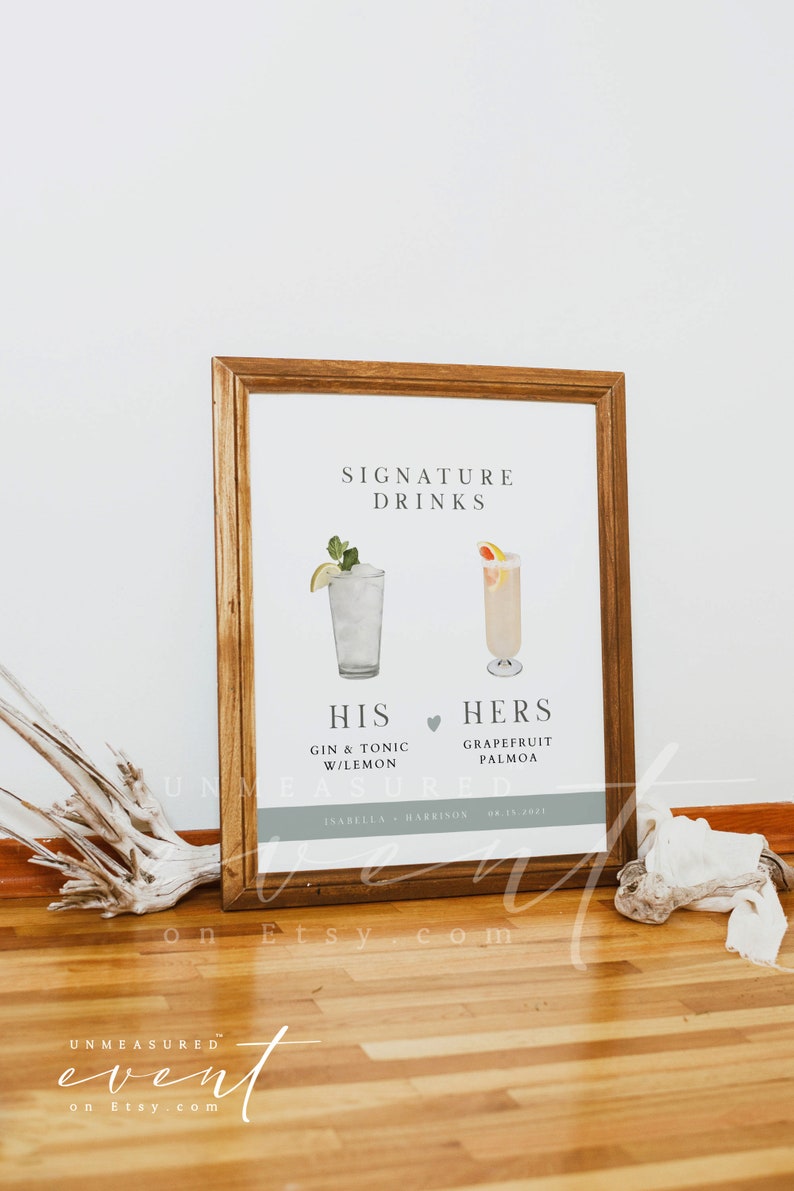 NINA Signature Drink Sign Template, Printable Signature Drink Sign for ...
