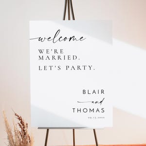 BLAIR Bohemian Wedding Welcome Sign Template, Let's Party Wedding ...