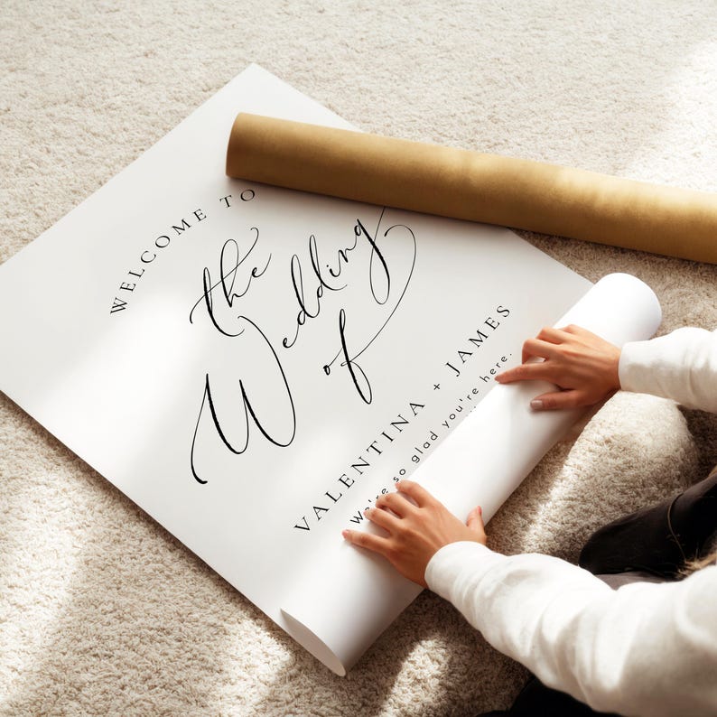 PRINTED + SHIPPED Wedding Welcome Sign, Calligraphy Wedding Welcome ...