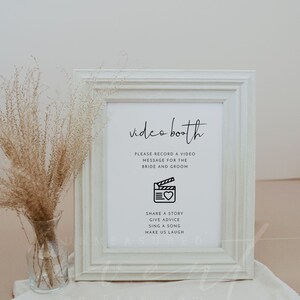 ADELLA Video Booth Sign Printable, Leave a Video, Wedding Video Booth ...