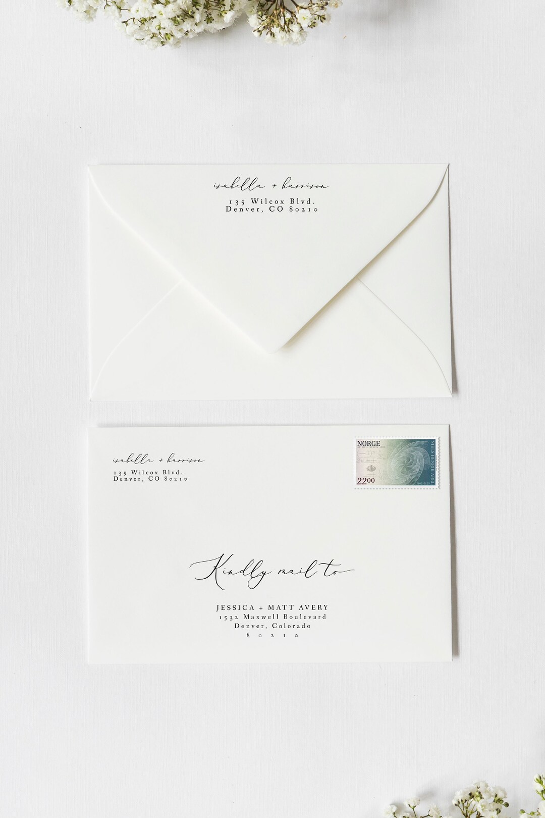 EVELYN Minimalist Wedding Envelope Address Template, Elegant Wedding ...