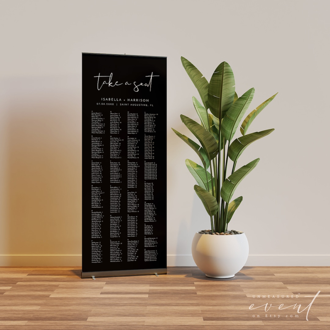 JOVI Wedding Seating Chart Template, Roll up Banner Seating Chart ...