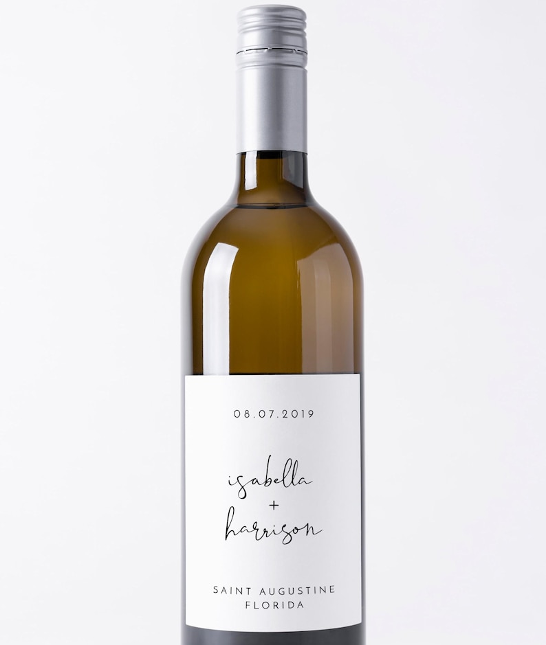 Minimalist Wedding Wine Label Template, Wine Labels Wedding, Editable ...