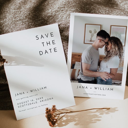 Printable Modern Save the Date Template Editable Retro Bold - Etsy