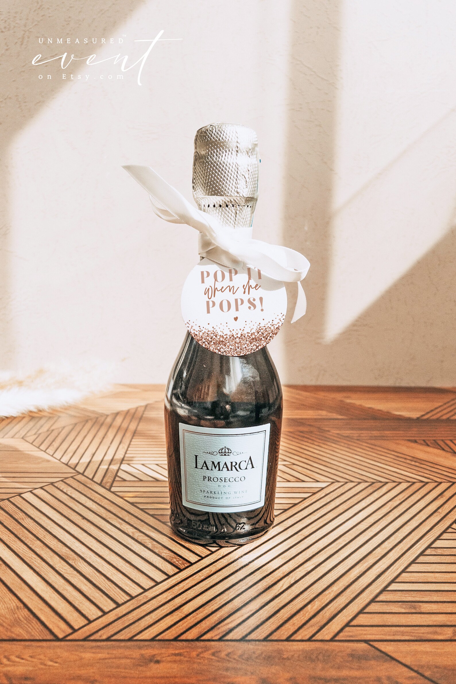 REGINA Pop It When She Pops Sign and Tag, Baby Shower Champagne Favor ...