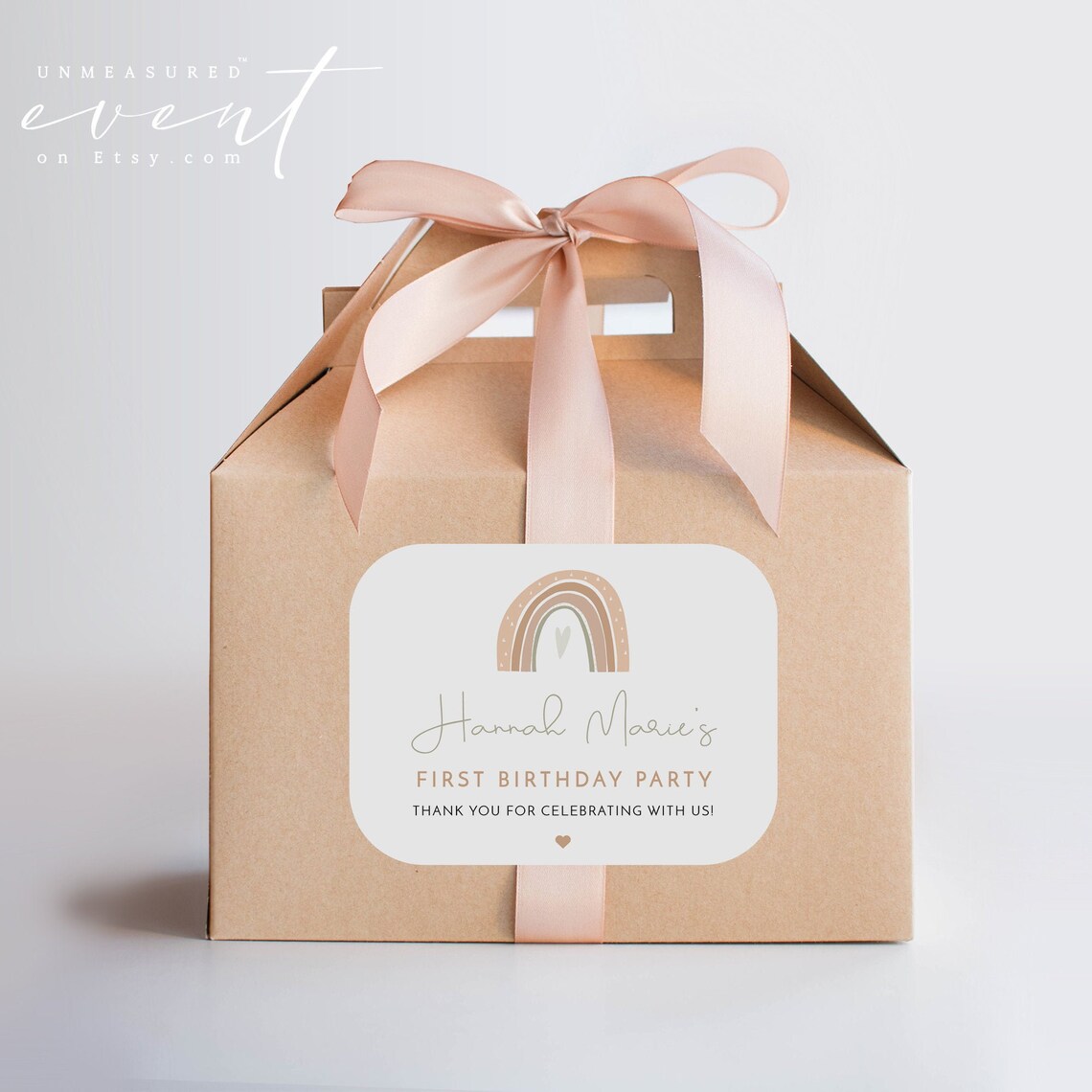 GITA Rainbow Gable Box Sticker Template First Birthday Gable - Etsy