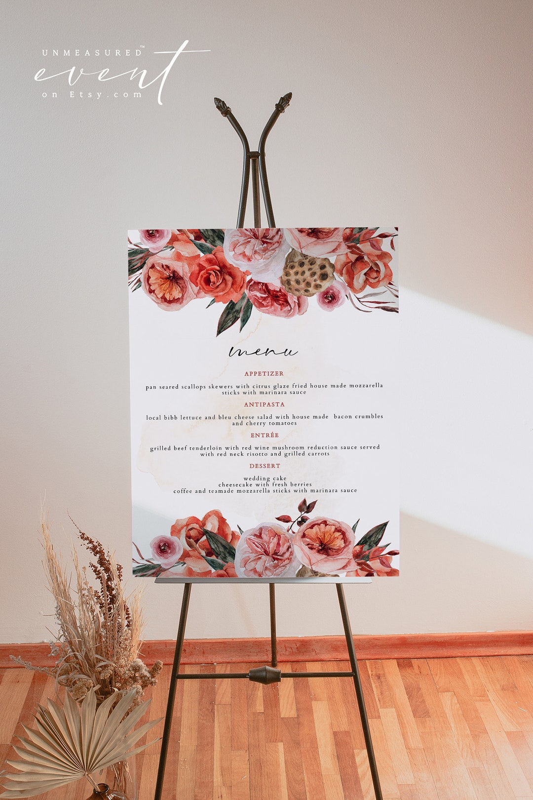 LYRA Fall Menu Sign Template, Autumn Dinner Menu Poster Printable ...