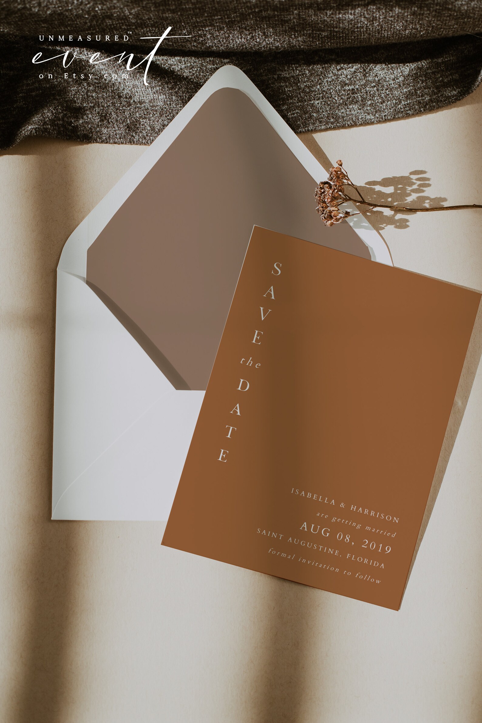 MIA Burnt Orange Envelope Liner Printable Terracotta Envelope - Etsy