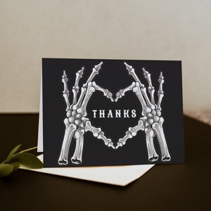NOVA Skeleton Heart Thank You Card Template, Skeleton Hands Thank You ...