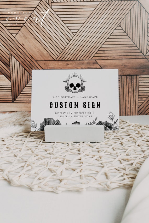 NOVA Skull Custom 5x7 Sign Template Halloween Wedding Sign - Etsy