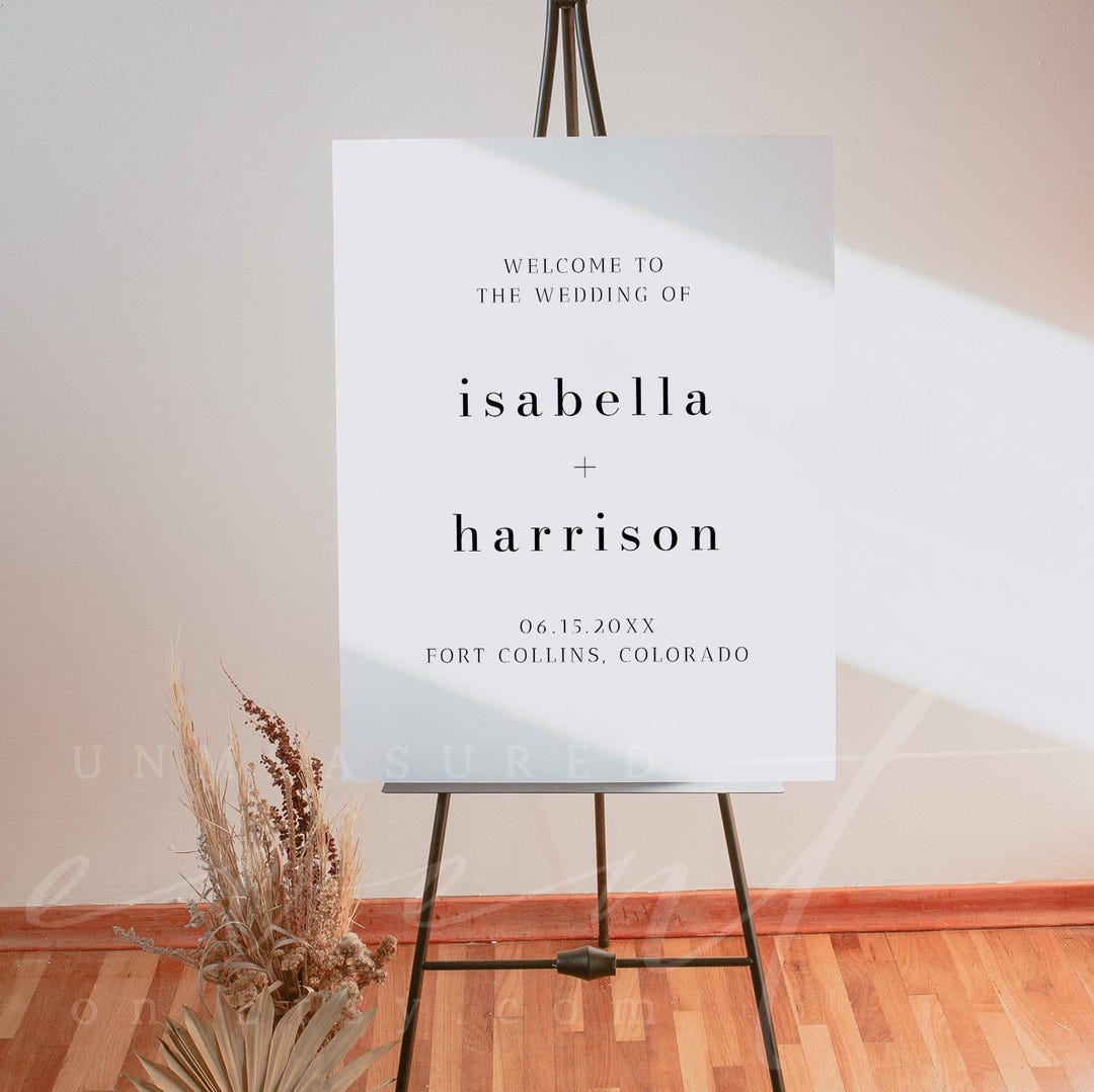 Minimalist Wedding Welcome Sign Template, Modern Wedding Welcome Sign ...