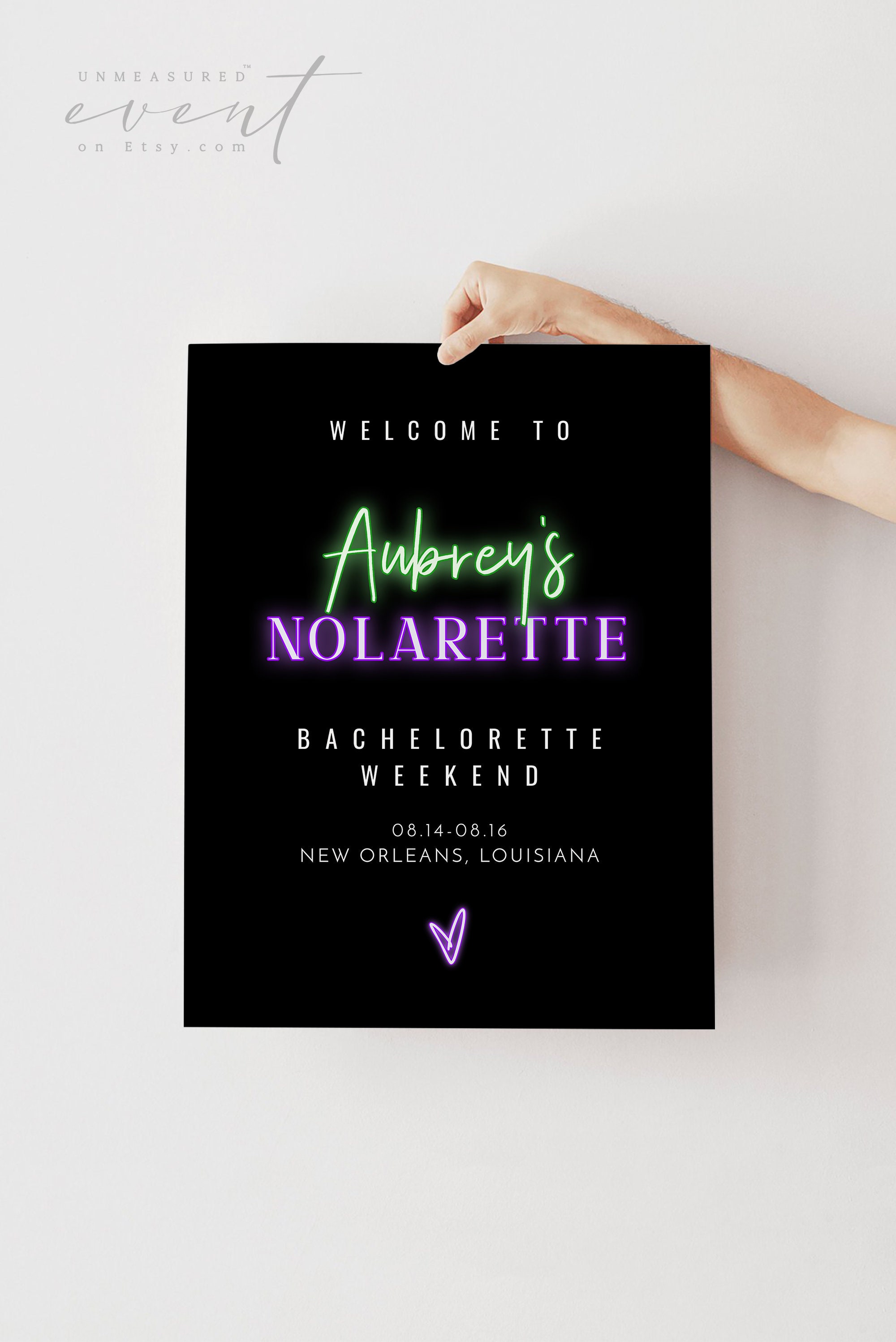 LOLA Bachelorette Welcome Sign Nolarette Welcome Sign Neon | Etsy