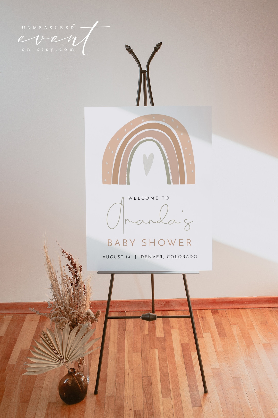GITA Rainbow Baby Shower Welcome Sign, Boho Rainbow Baby Shower ...