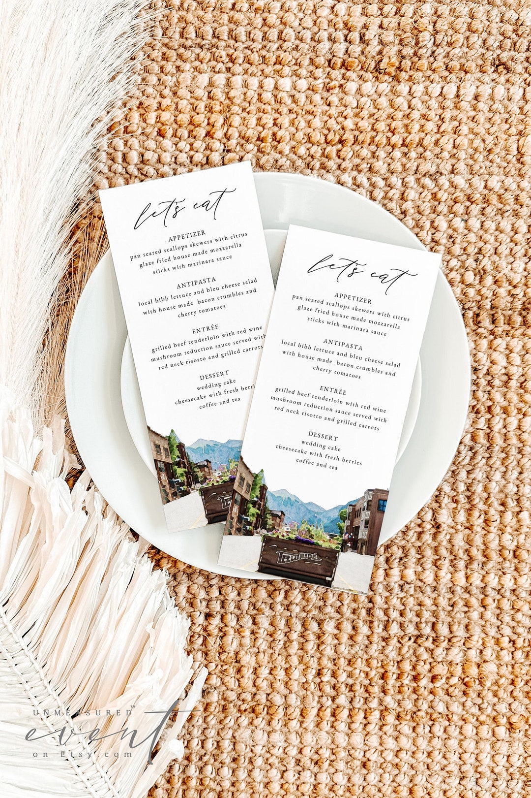 TELLURIDE Skyline Dinner Menu Template, Telluride Colorado Table Menu ...
