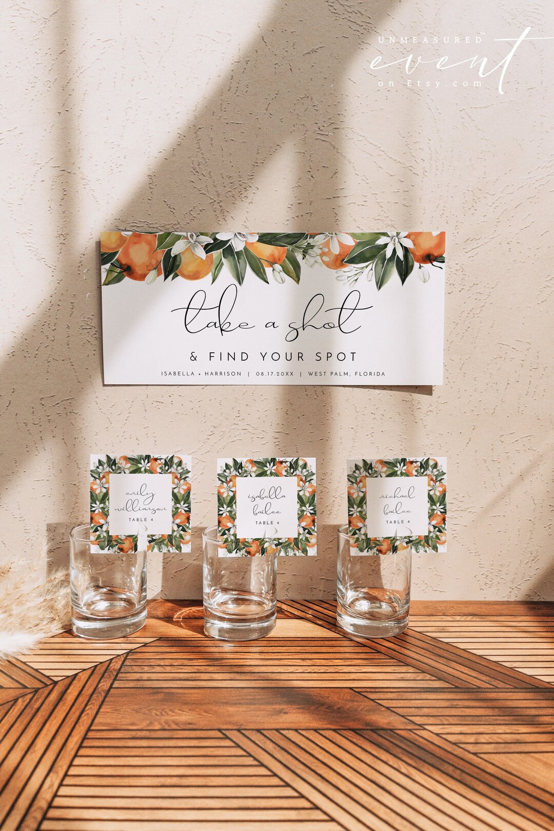 Shot Glass Seating Chart Template, Champagne Seating Chart Tags ...