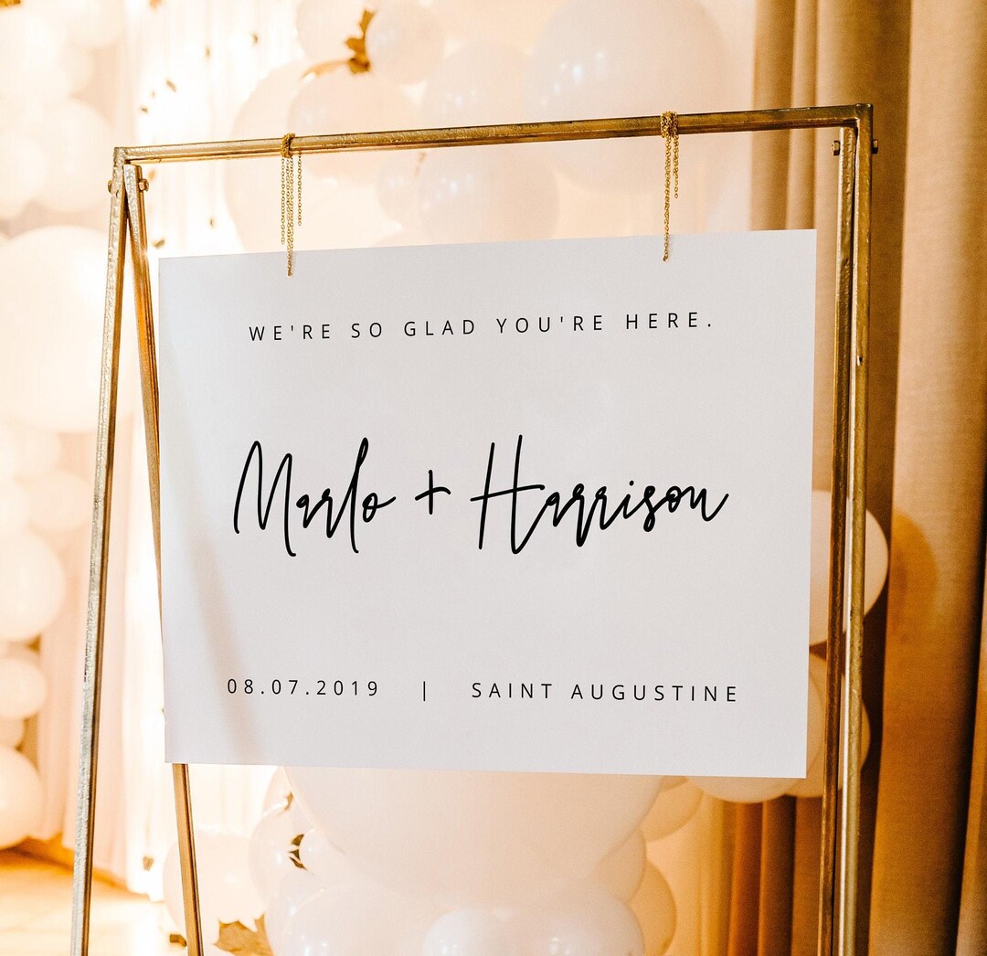 MARLO Modern Wedding Welcome Sign Template, Minimal Wedding Welcome ...