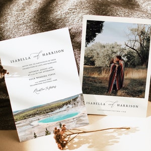 YELLOWSTONE NATIONAL PARK Wedding Invitation Template Suite, Mountain ...
