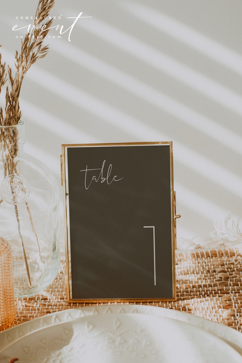 CORIANDER Modern Bohemian Table Numbers Printable Mustard | Etsy