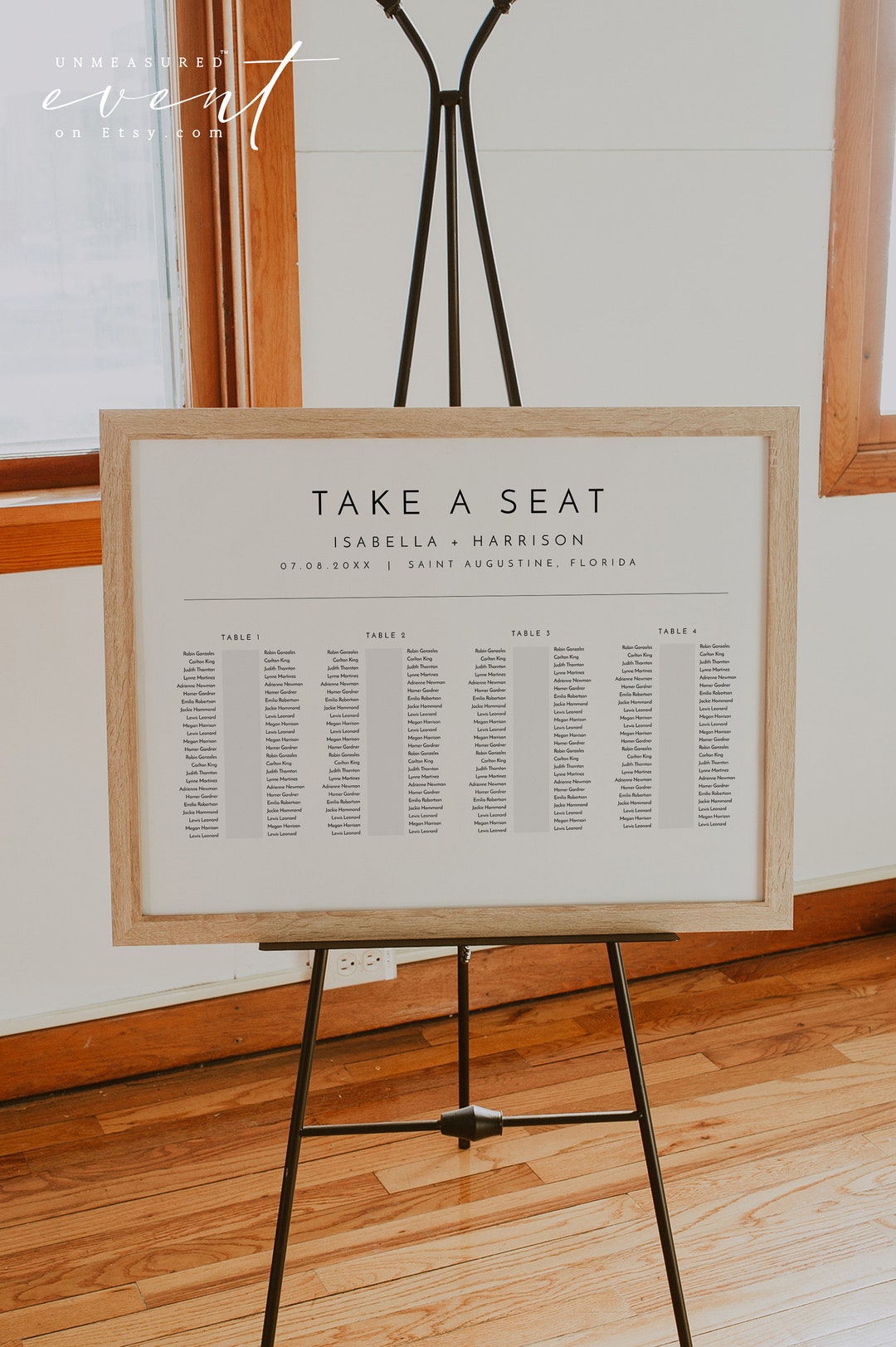 KENNEDY Banquet Seating Chart Template, Long Table Seating Chart for ...