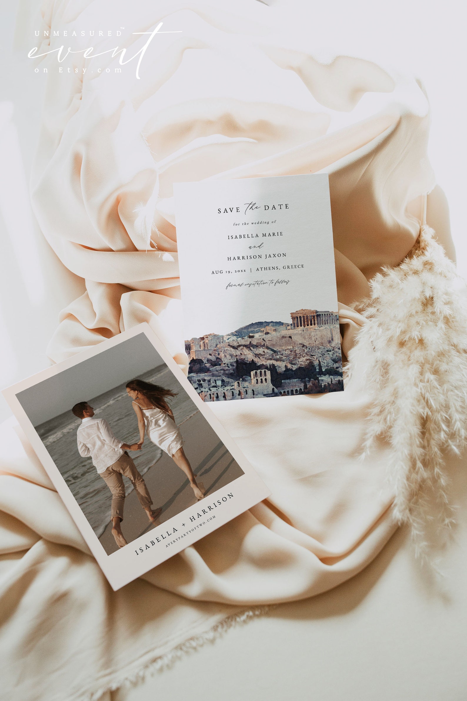 Elena Watercolor Athens Save the Date Template Greece Save - Etsy