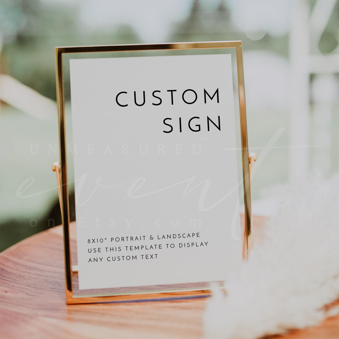 Minimal Wedding Custom 8x10" Sign Template, Modern Wedding Signage ...