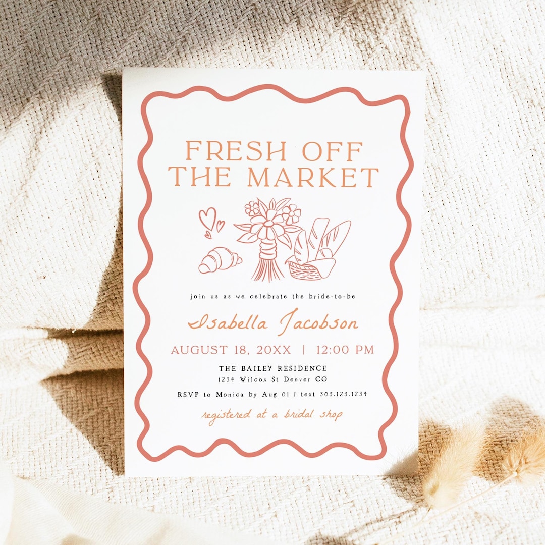 ELIZA Fresh off the Market Bridal Shower Invitation Template, Whimsical ...