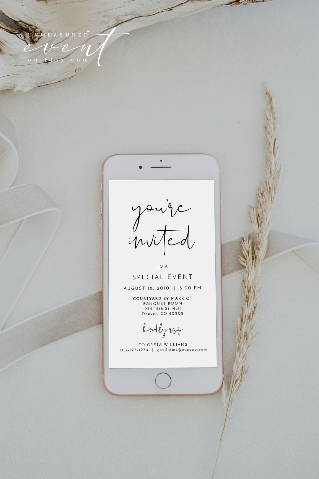 ADELLA Minimalist You're Invited Text Message Invitation Template ...