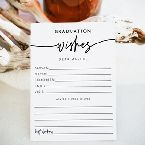 MARLO Graduation Advice and Wishes Card, Simple Graduation Advice Card ...