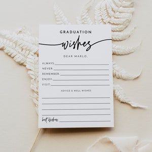 MARLO Graduation Advice and Wishes Card, Simple Graduation Advice Card ...