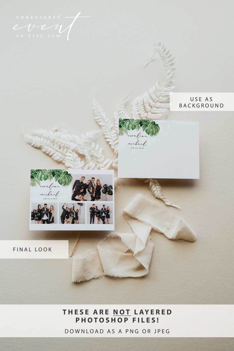 CORA Photo Booth Cards, Photo Booth Strip Frame, Tropical Palm Photo ...