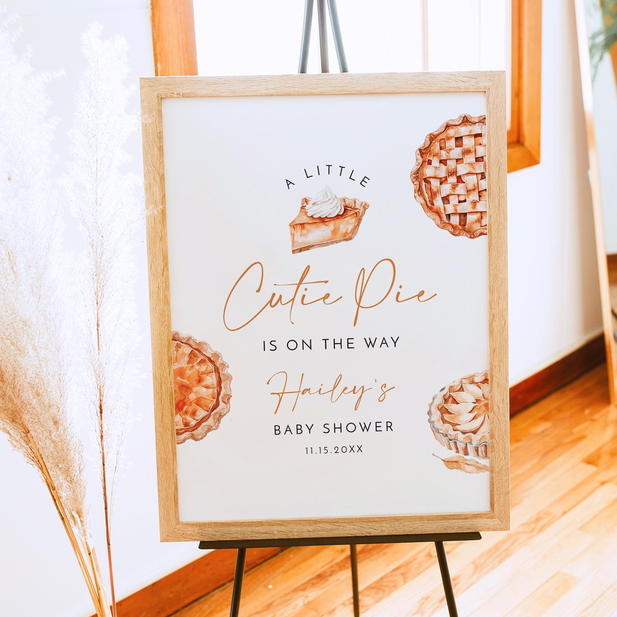 MABEL Little Cutie Pie Baby Shower Welcome Sign Template, Fall Baby ...