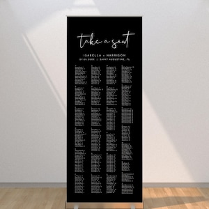 Wedding Seating Chart Template, Roll up Banner Seating Chart ...