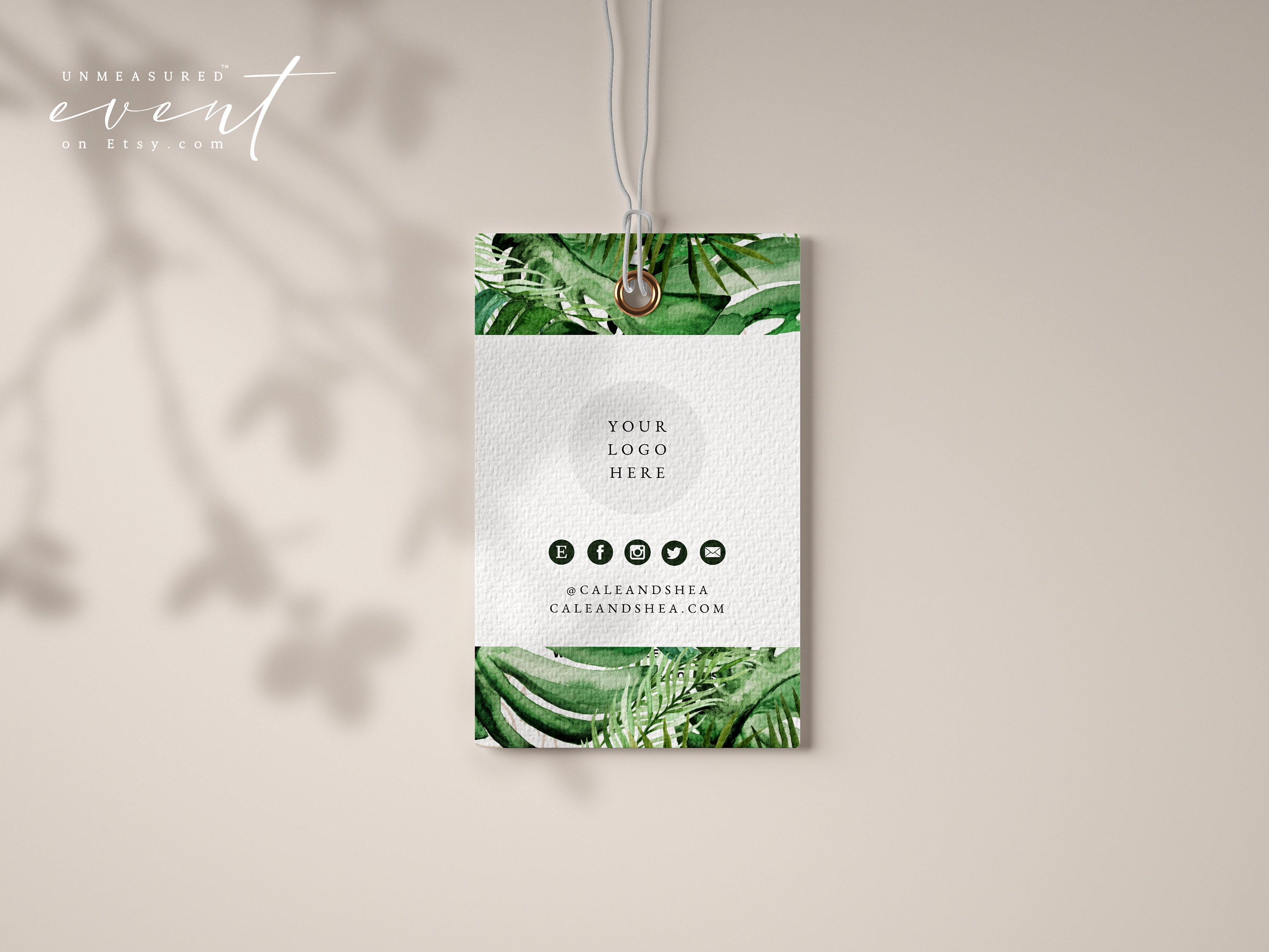 Clothing Hang Tag Printable, Small Business Tag Template, Tropical Hang ...